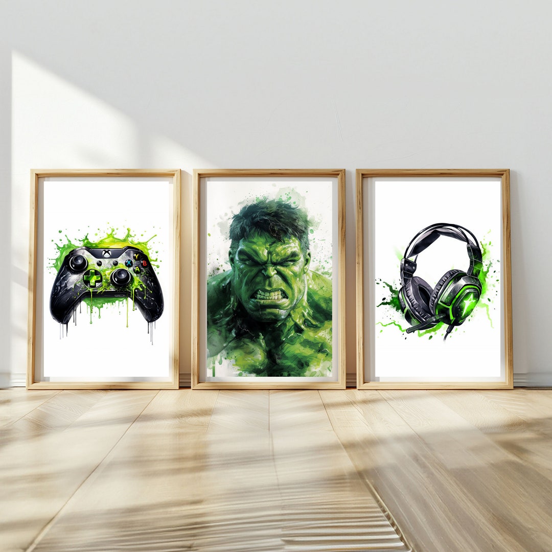 Marvels Hulk Superhero Xbox Gaming Set of 3 Prints Sizes 5x7, A4, A3 - Etsy