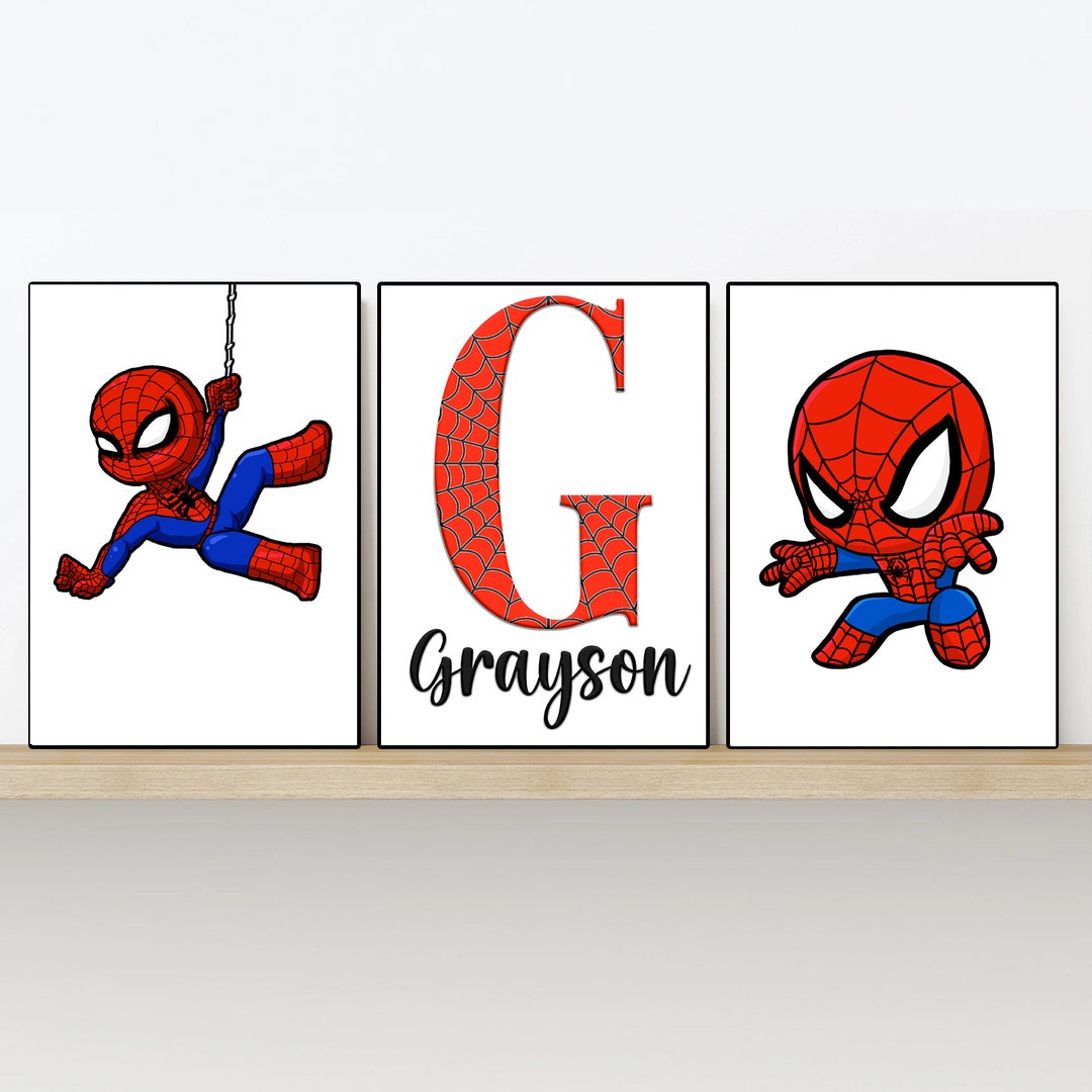 The Amazing Spider Man Cartoon Prints Customisable Name Blank ...