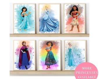 Personalised Princess Prints, Set of 3, Nursery Decor, Nursery Prints ...