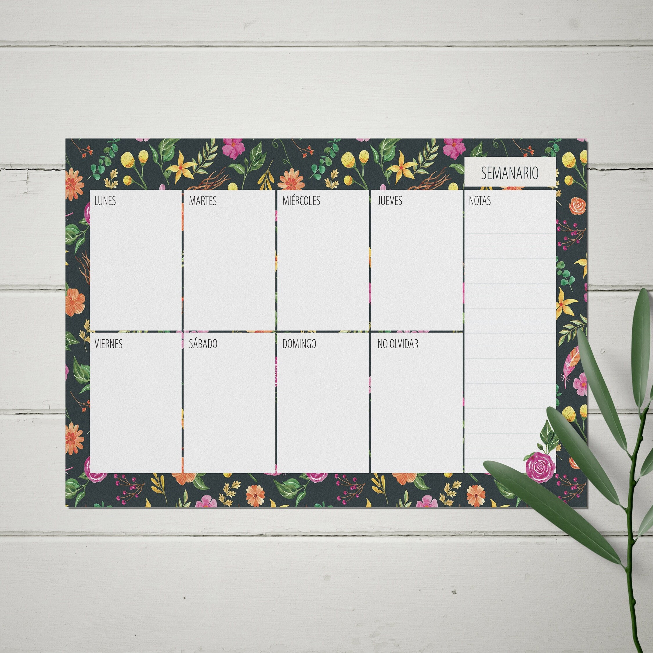Printable Weekly Planner With Floral Decoration, Weekly, Watercolor ...