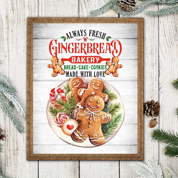 Gingerbread Wall Art - Etsy
