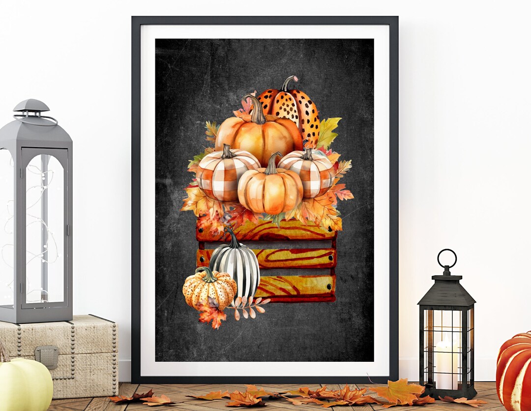 Fall Pumpkins Wall Art | DIGITAL DOWNLOAD | Pumpkin Art | Farmhouse ...
