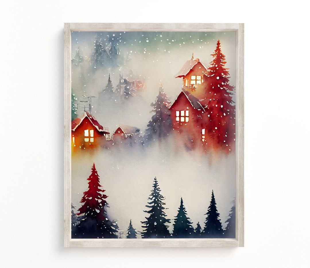 Winter Wonderland Printable Art, Christmas Village, Digital Download ...