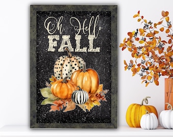 Chalkboard Pumpkins Halloween Wall Art DIGITAL FILE Fall Decor ...