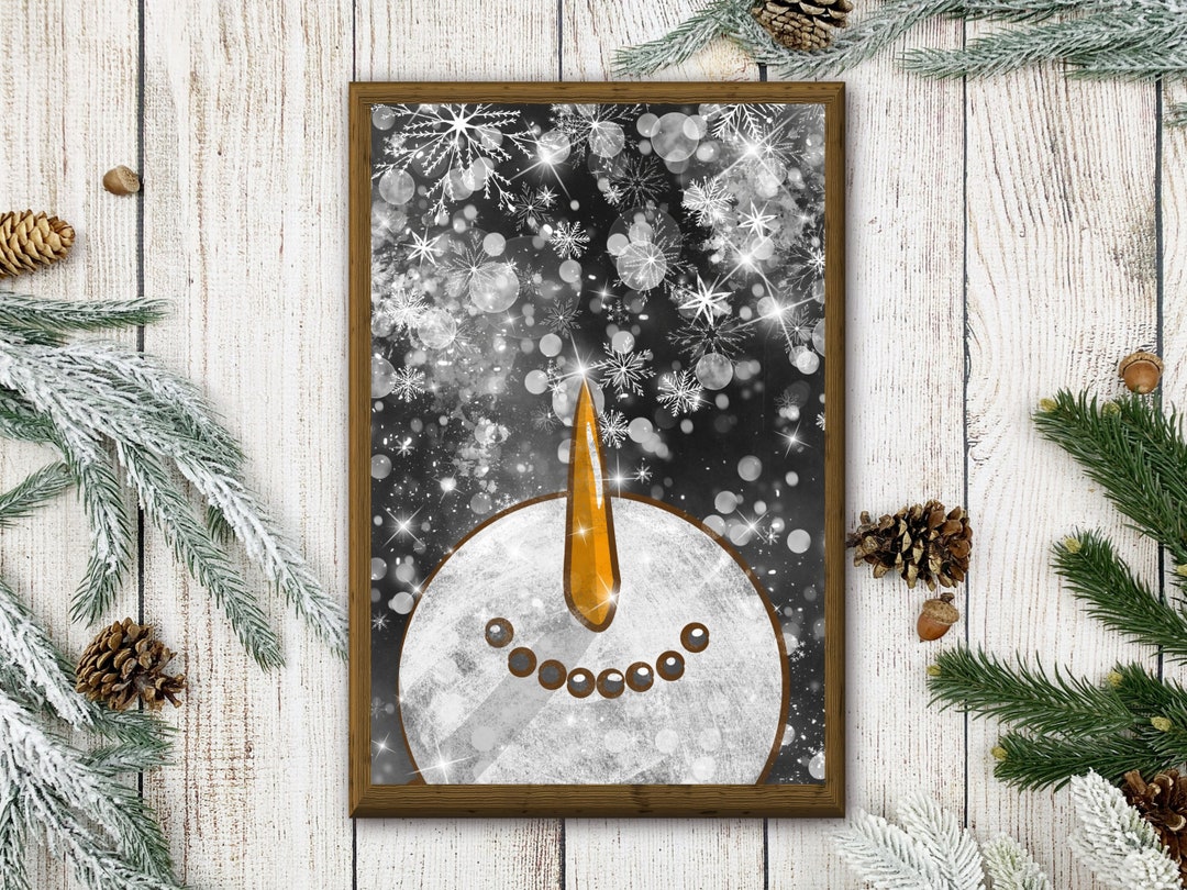 Cute Snowman, Winter Printable Art, Snowman Decor, Chalkboard Art ...
