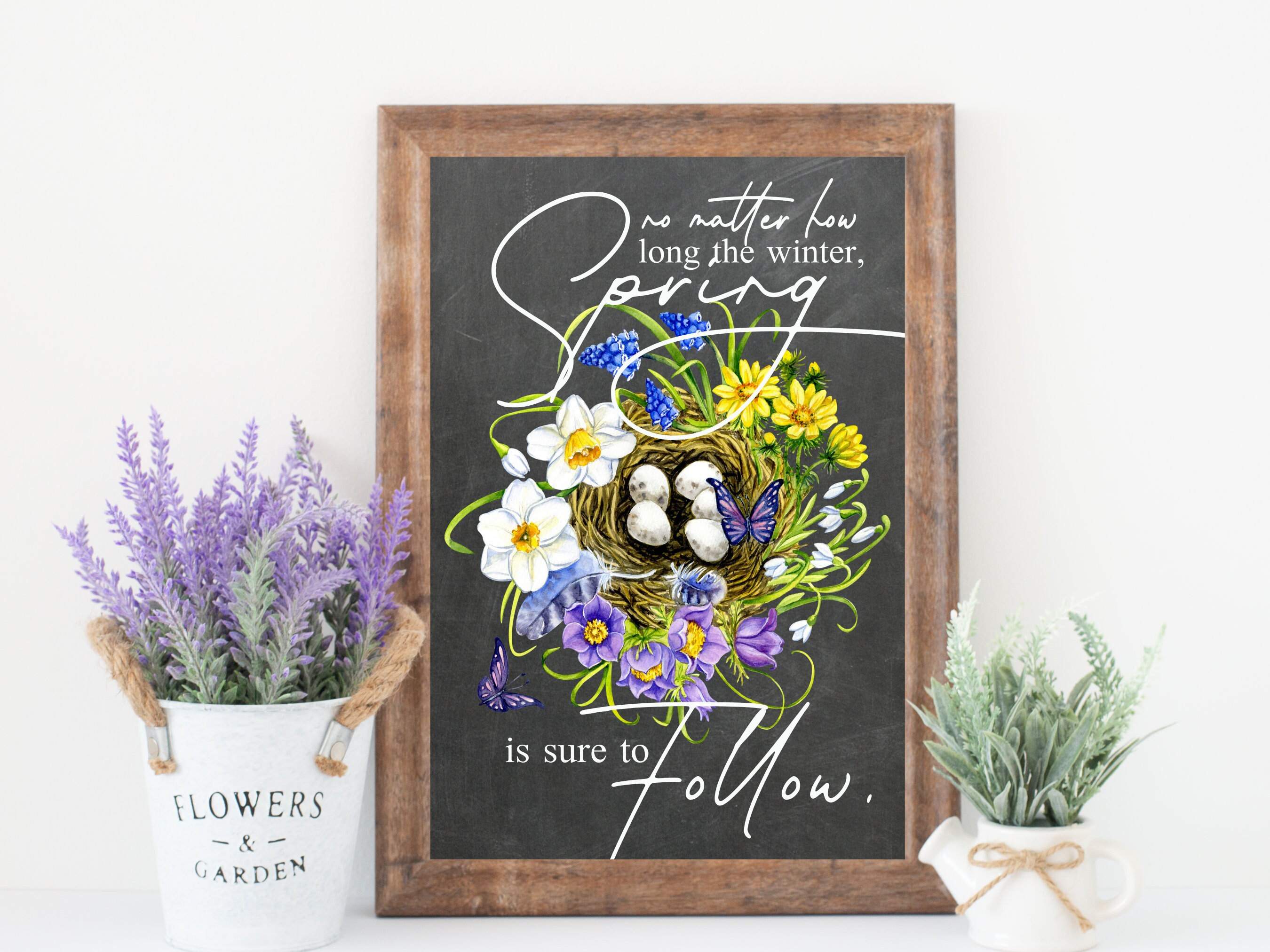 Spring Wall Art Print | Bird Printable Wall Art | Rustic Farmhouse ...