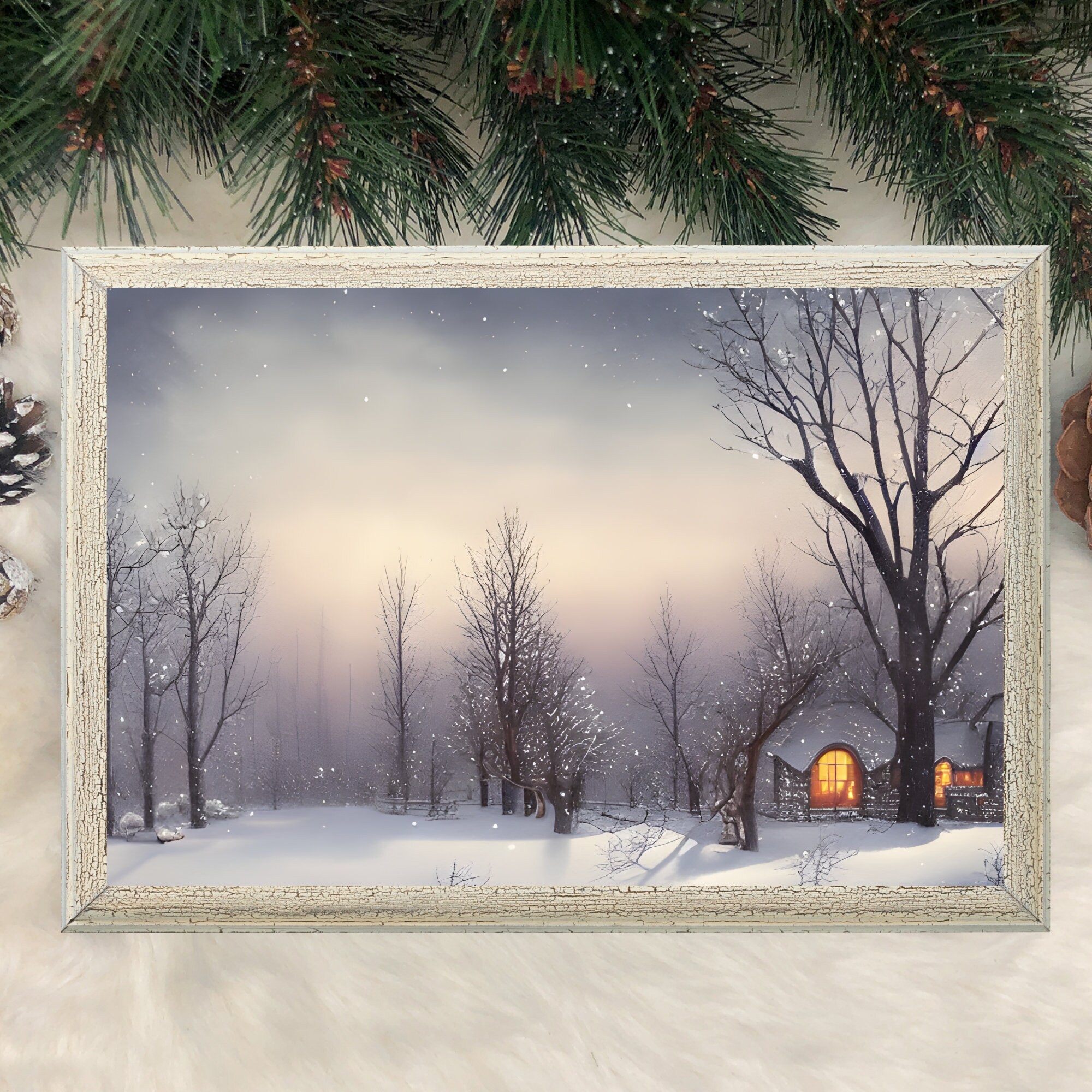 Winter Snowy Scene, Digital Download, Snowy Landscape, Winter ...
