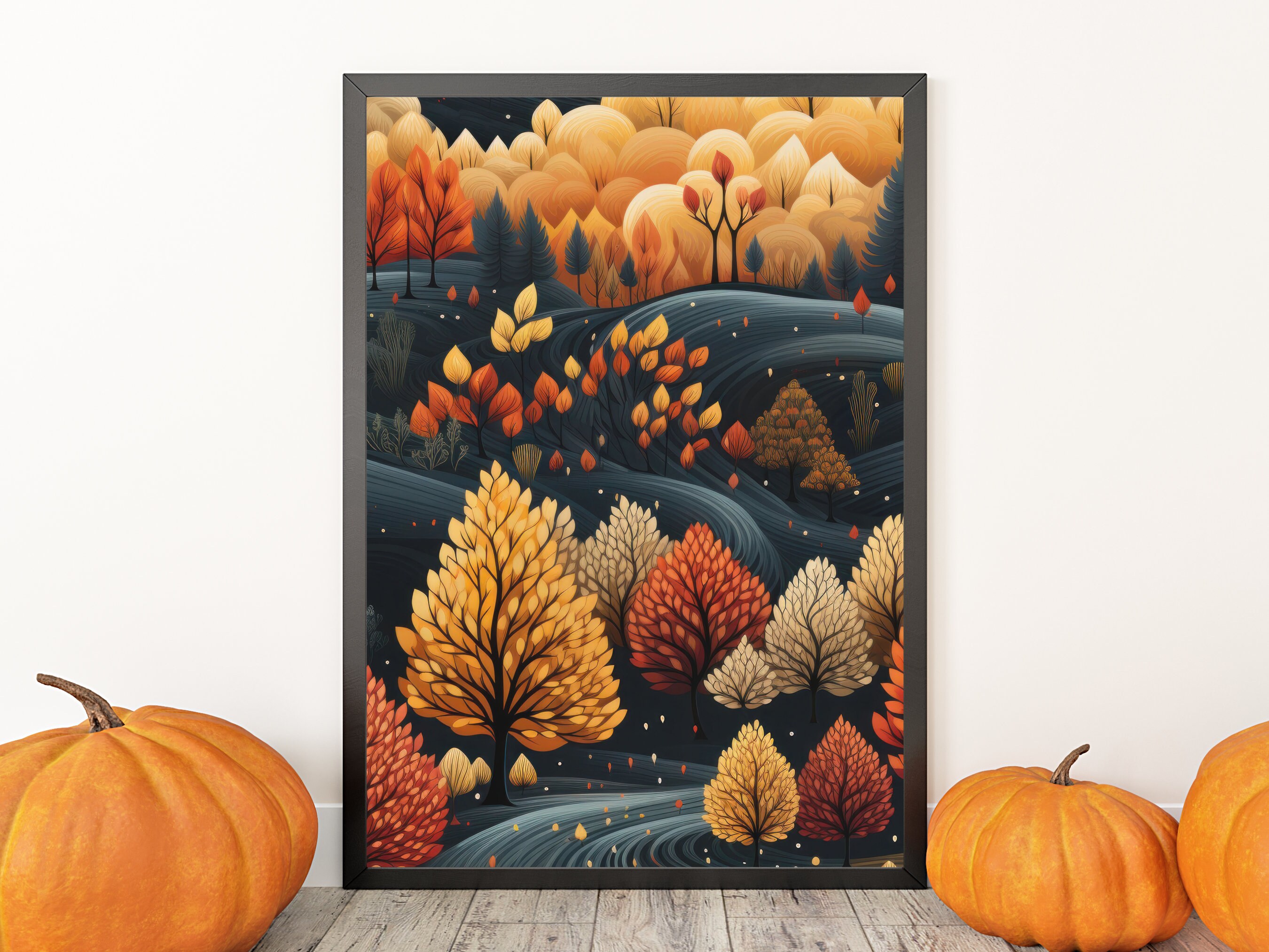 Fall Landscape Printable | Fall Wall Art | Digital Download | Autumn ...