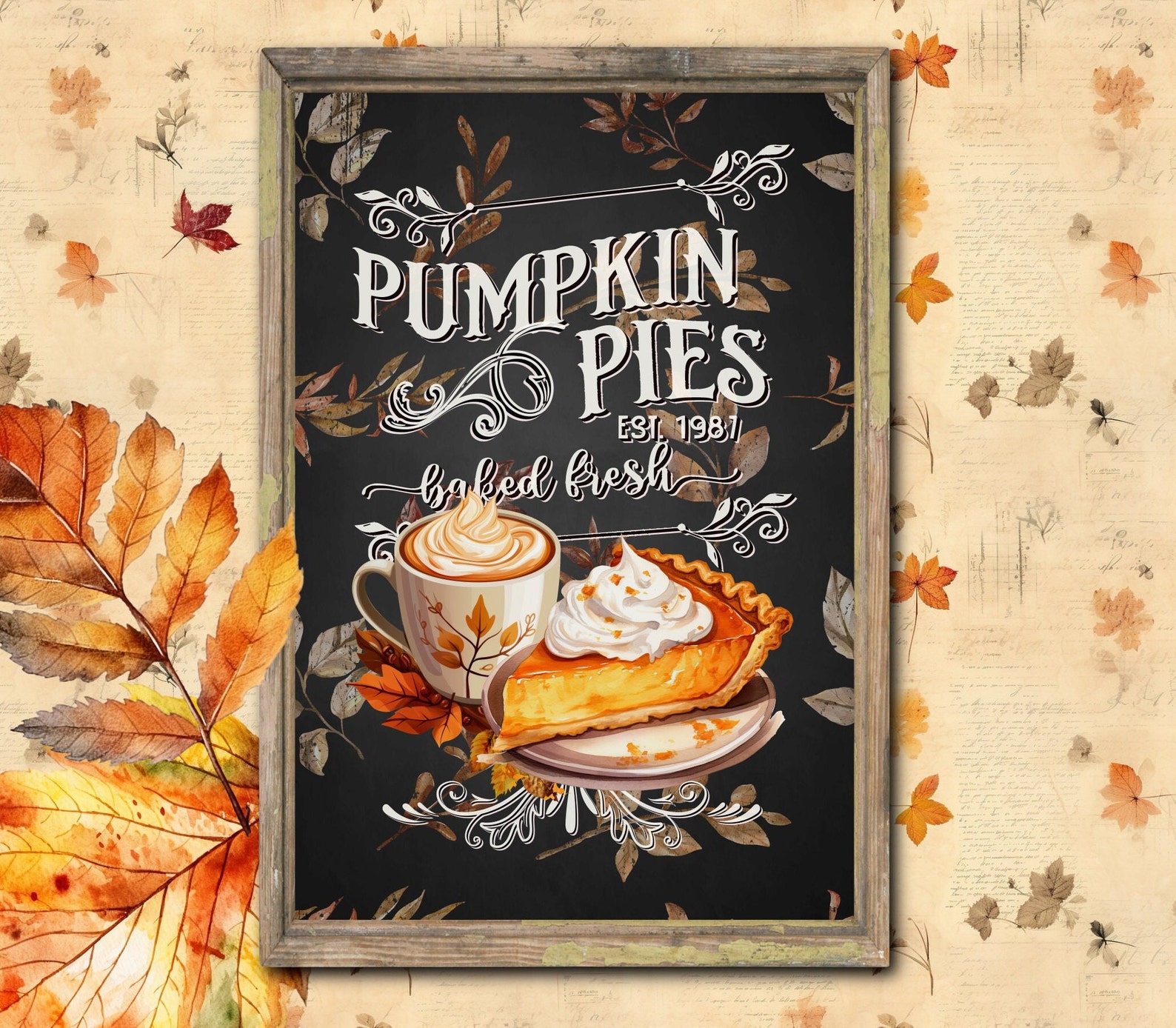 Pumpkin Pies Sign | Fall Wall Art | Pumpkin Spice Season | Autumn Decor ...