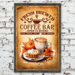Fall Coffee Bar Sign | Vintage Coffee Sign | DIGITAL DOWNLOAD | Coffee ...