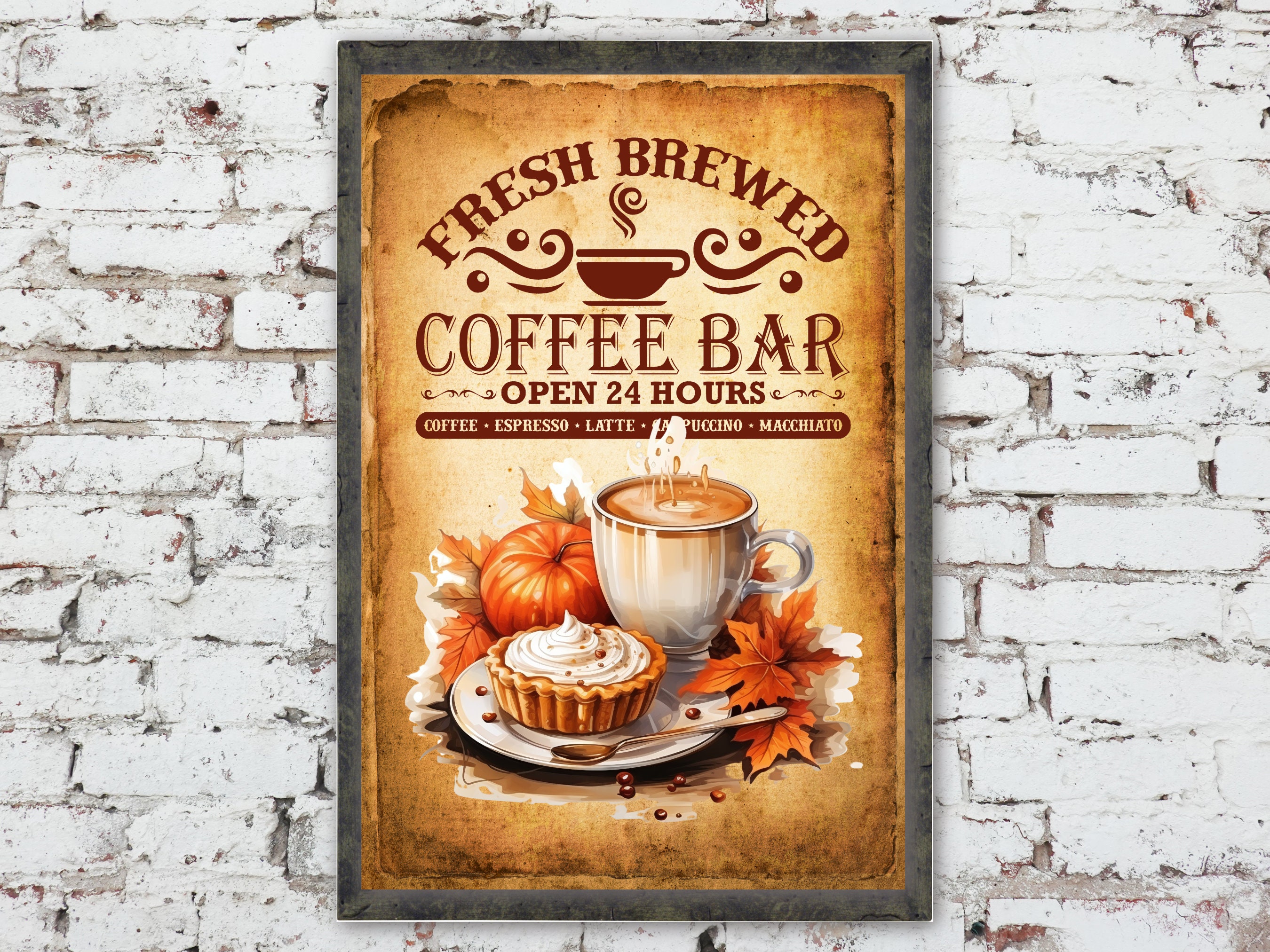 Fall Coffee Bar Sign | Vintage Coffee Sign | DIGITAL DOWNLOAD | Coffee ...