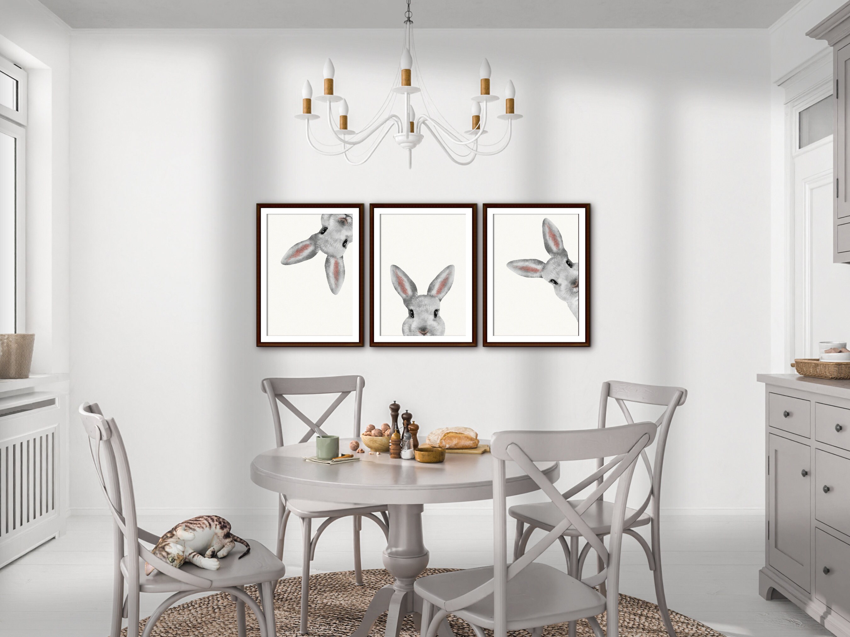 Bunny Prints Set of 3 | Cute Bunny Face | DIGITAL DOWNLOAD | Bunny ...