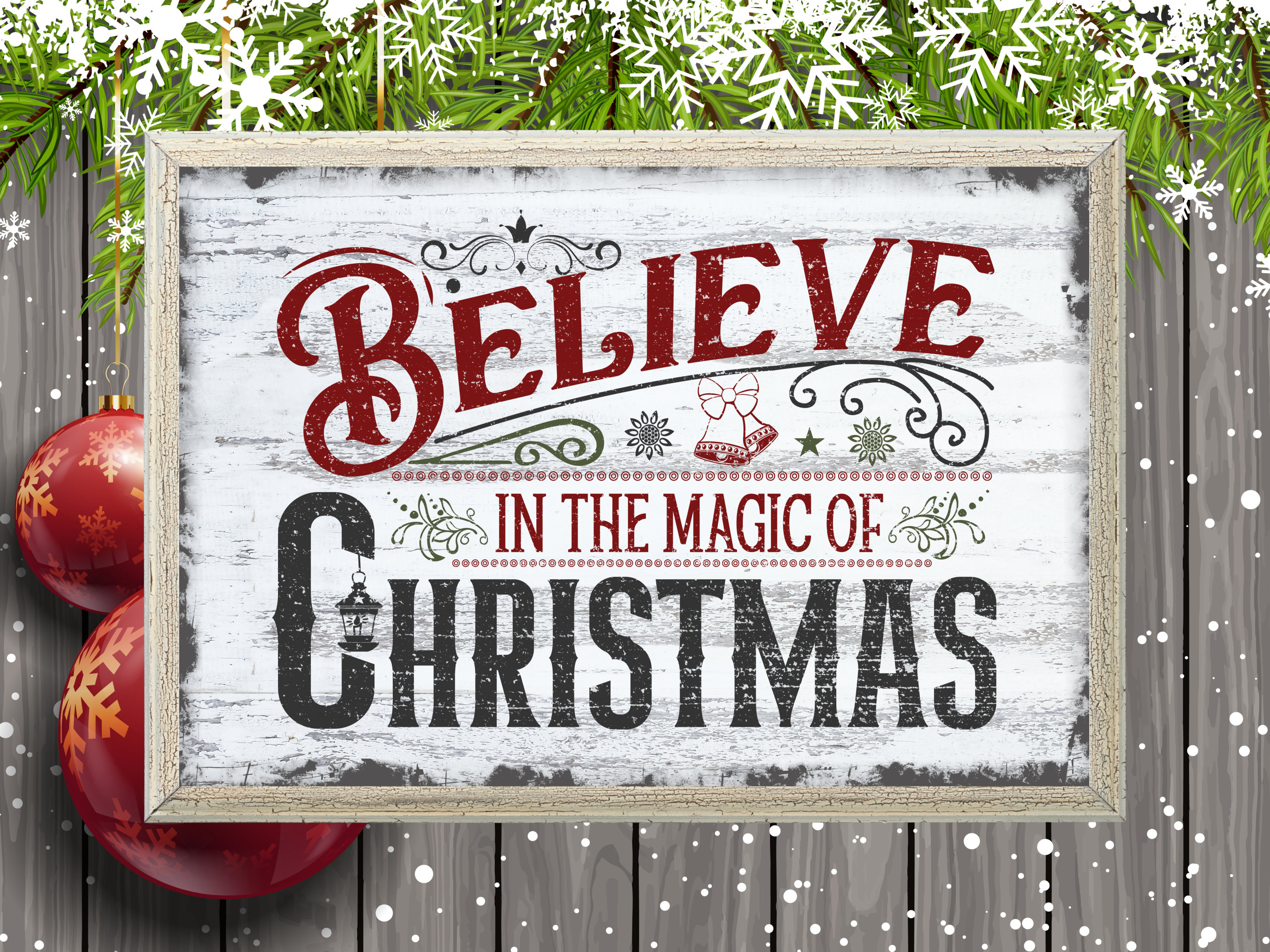 Christmas Sign Printable, Christmas Wall Decor, Believe in the Magic of ...