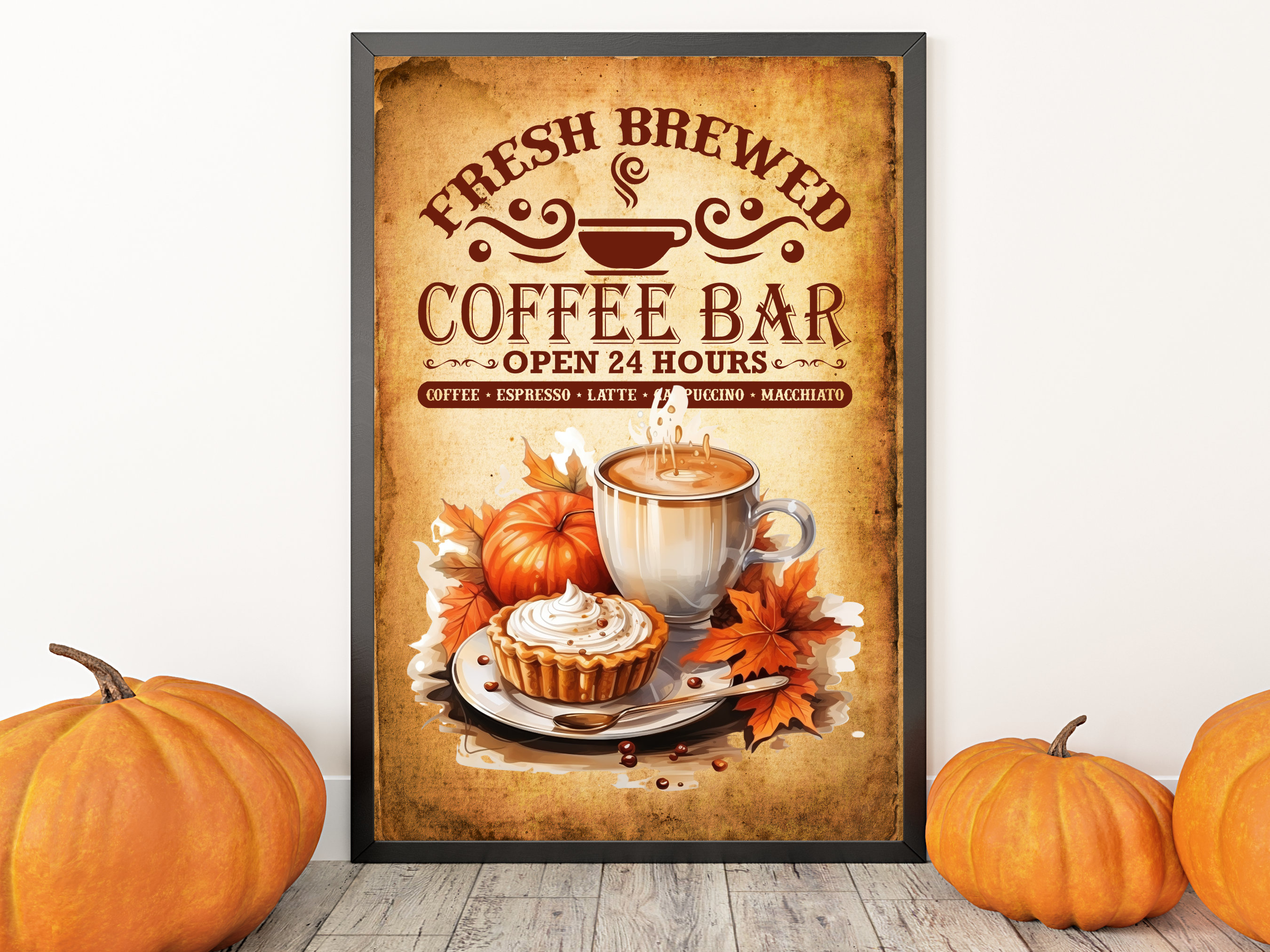 Fall Coffee Bar Sign | Vintage Coffee Sign | DIGITAL DOWNLOAD | Coffee ...