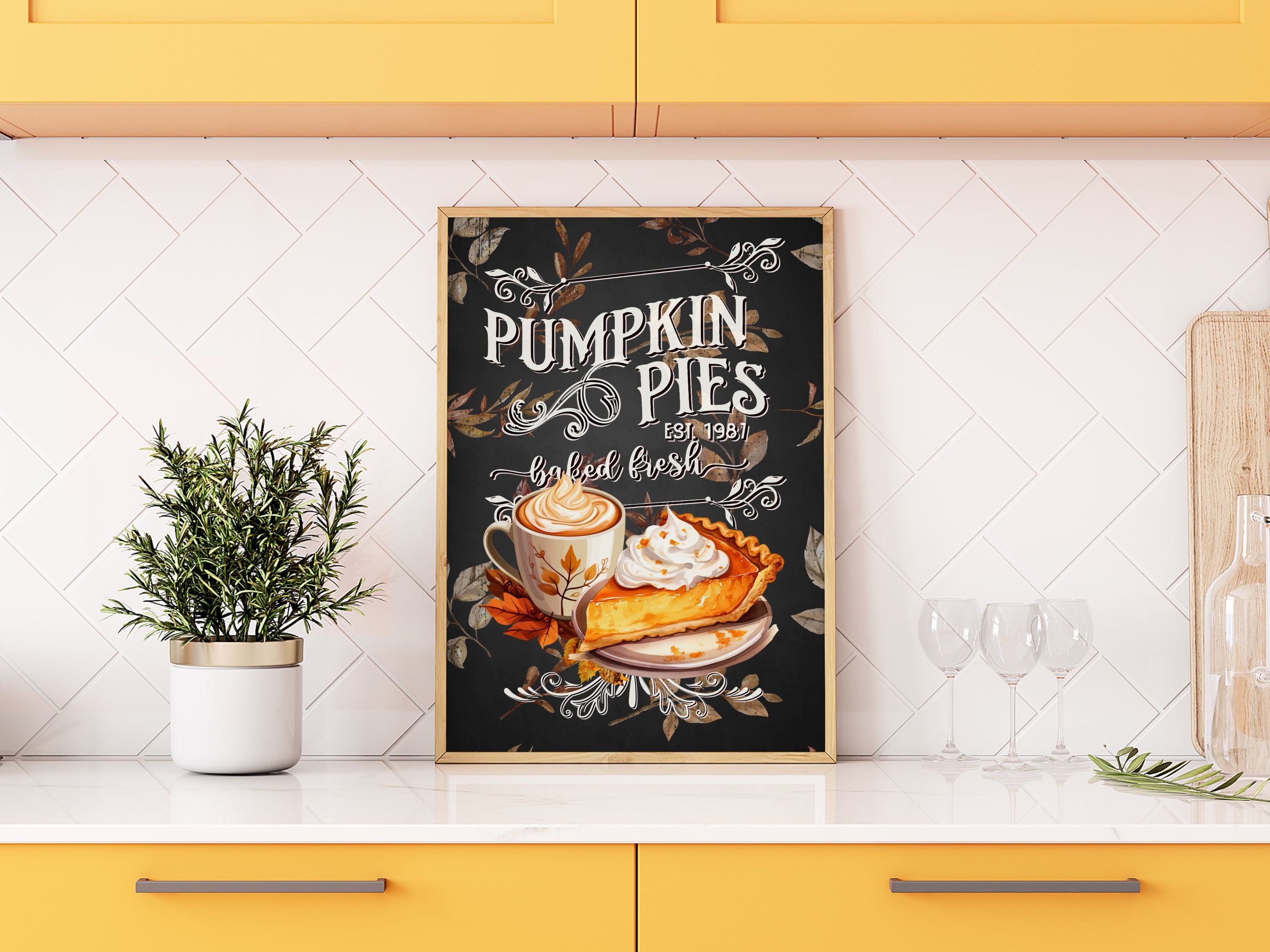 Pumpkin Pies Sign Fall Wall Art Pumpkin Spice Season Autumn Decor ...