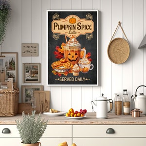 Pumpkin Spice Latte | Fall Coffee Bar Sign | Instant Download | Kitchen ...