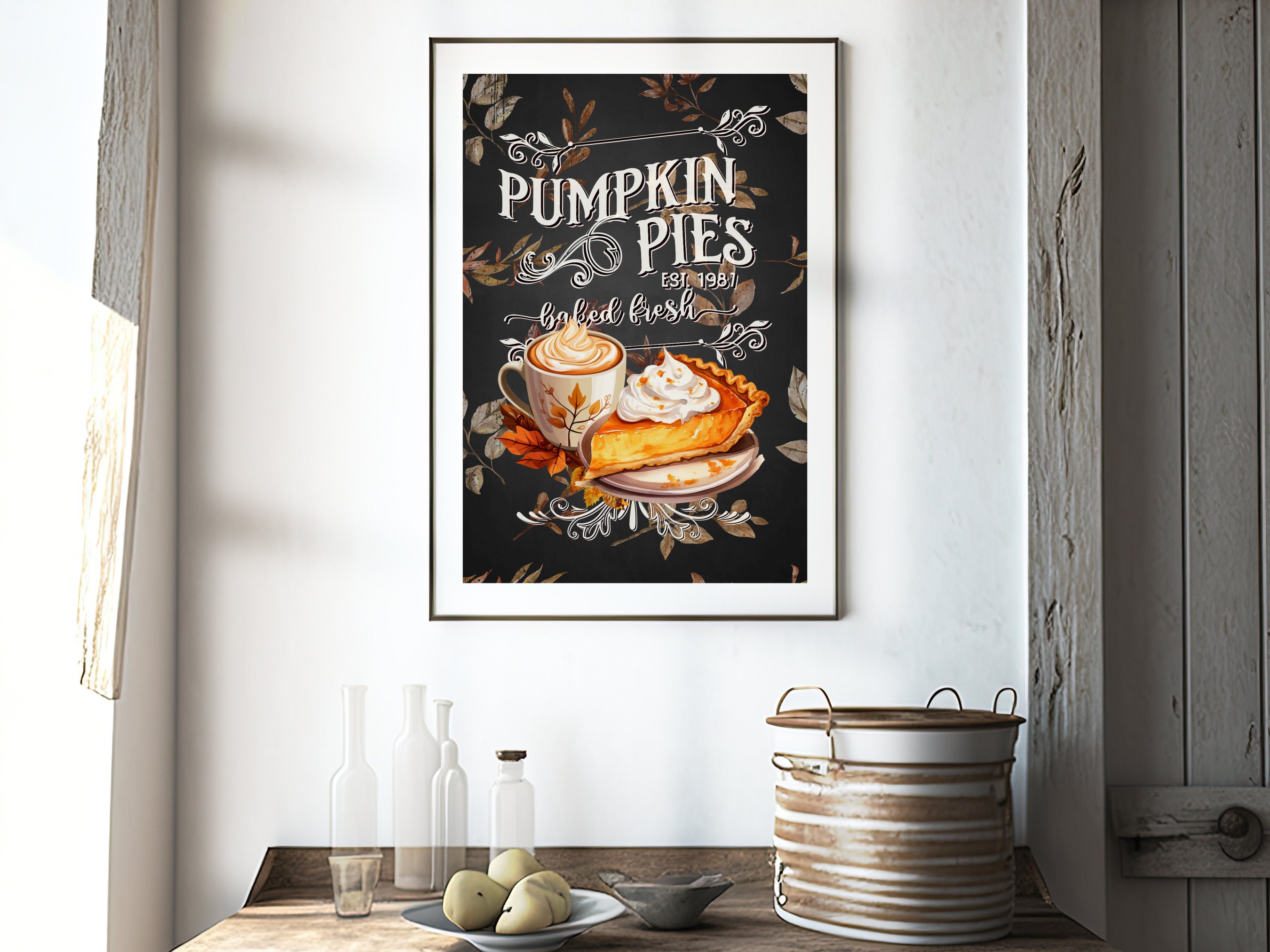Pumpkin Pies Sign Fall Wall Art Pumpkin Spice Season Autumn Decor ...