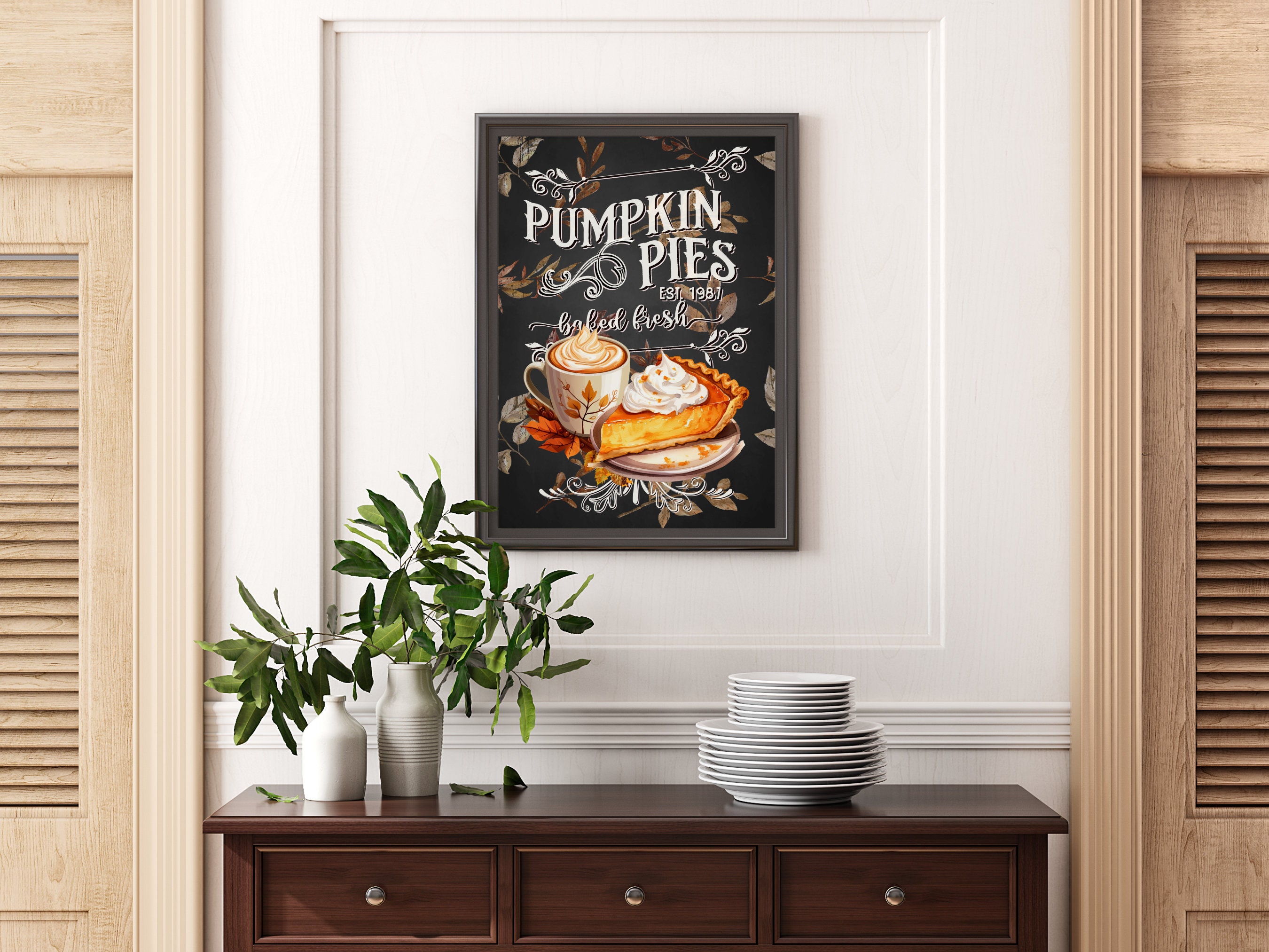 Pumpkin Pies Sign Fall Wall Art Pumpkin Spice Season Autumn Decor ...