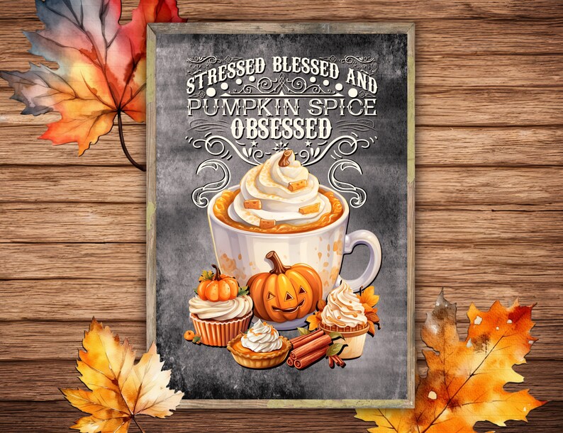 Fall Coffee Bar Sign | Pumpkin Spice Obsessed | Vintage Coffee Sign ...
