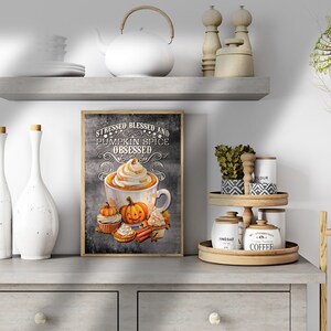 Fall Coffee Bar Sign | Pumpkin Spice Obsessed | Vintage Coffee Sign ...