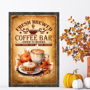 Fall Coffee Bar Sign | Vintage Coffee Sign | DIGITAL DOWNLOAD | Coffee ...