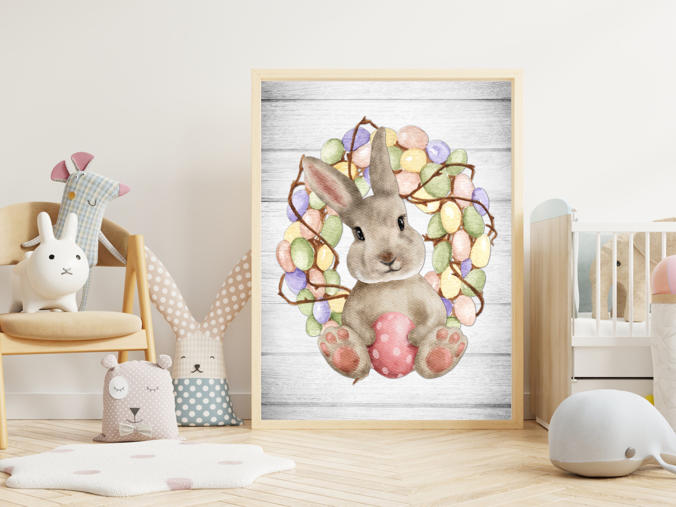 Bunny Wall Art Printable, Bunny Print, Instant Download, Cute Bunny ...
