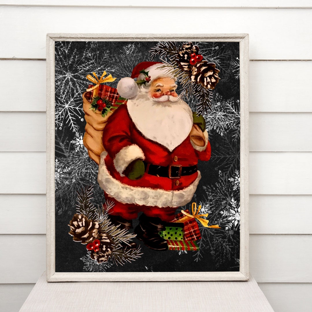 Vintage Santa, Christmas Printable, Christmas Download, Old Fashioned ...