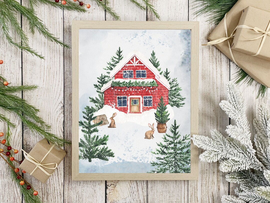 Winter Art Printable, Digital Art, Winter Wall Art, Snow Scene, Snowy ...