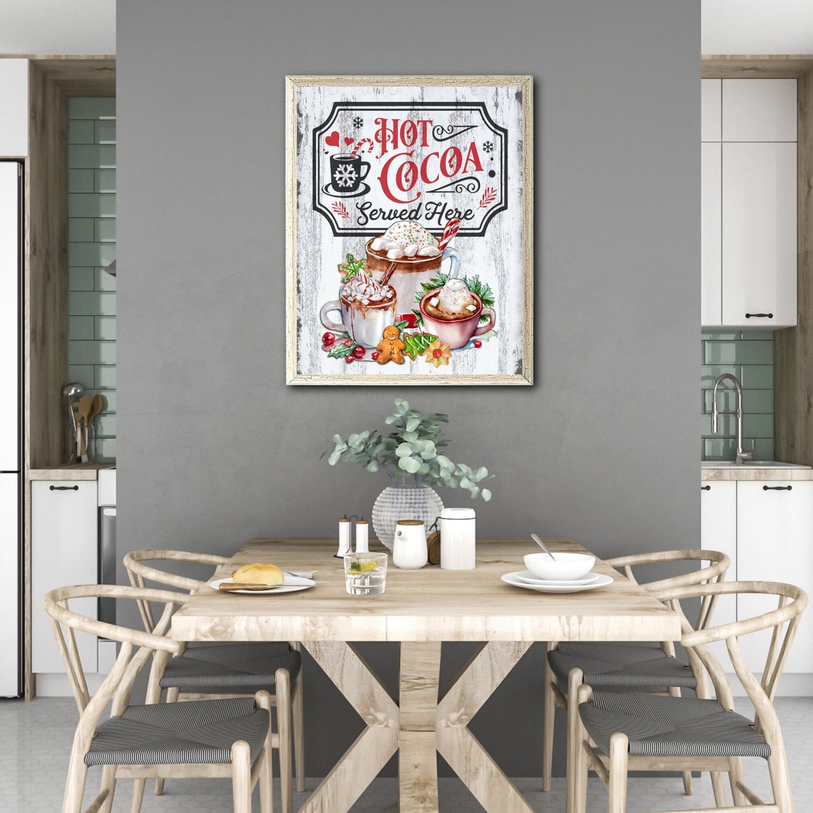 Hot Cocoa Sign Printable Hot Cocoa Bar Vintage Christmas - Etsy