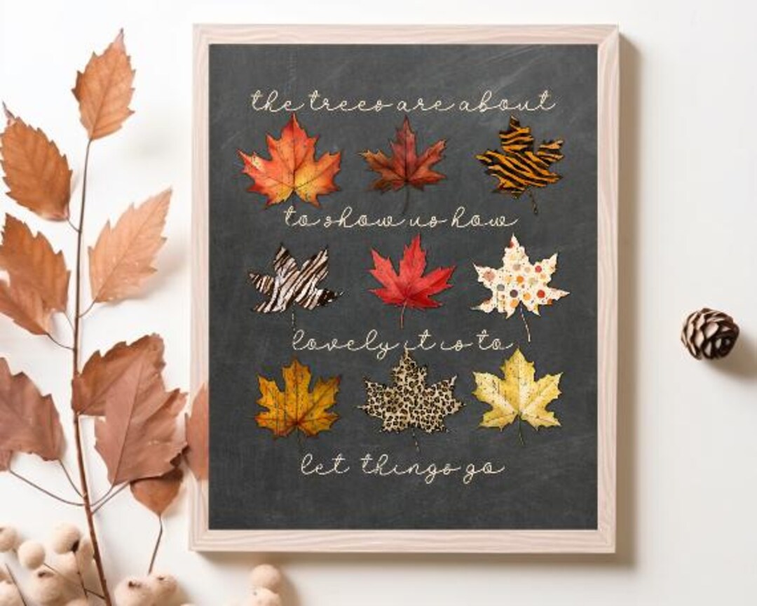 Fall Wall Art, Fall Decor, Fall Printable, Autumn Leaves Print, Digital ...