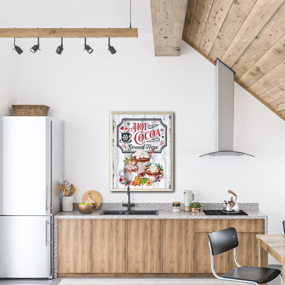 Hot Cocoa Sign Printable Hot Cocoa Bar Vintage Christmas - Etsy