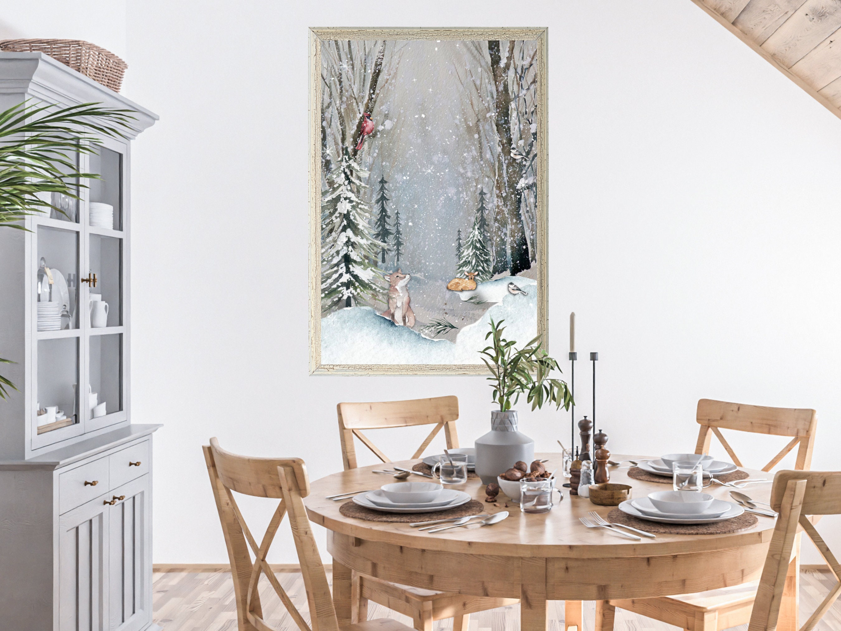 Winter Scene Printable Wall Art, Winter Wonderland, Snowy Forest ...