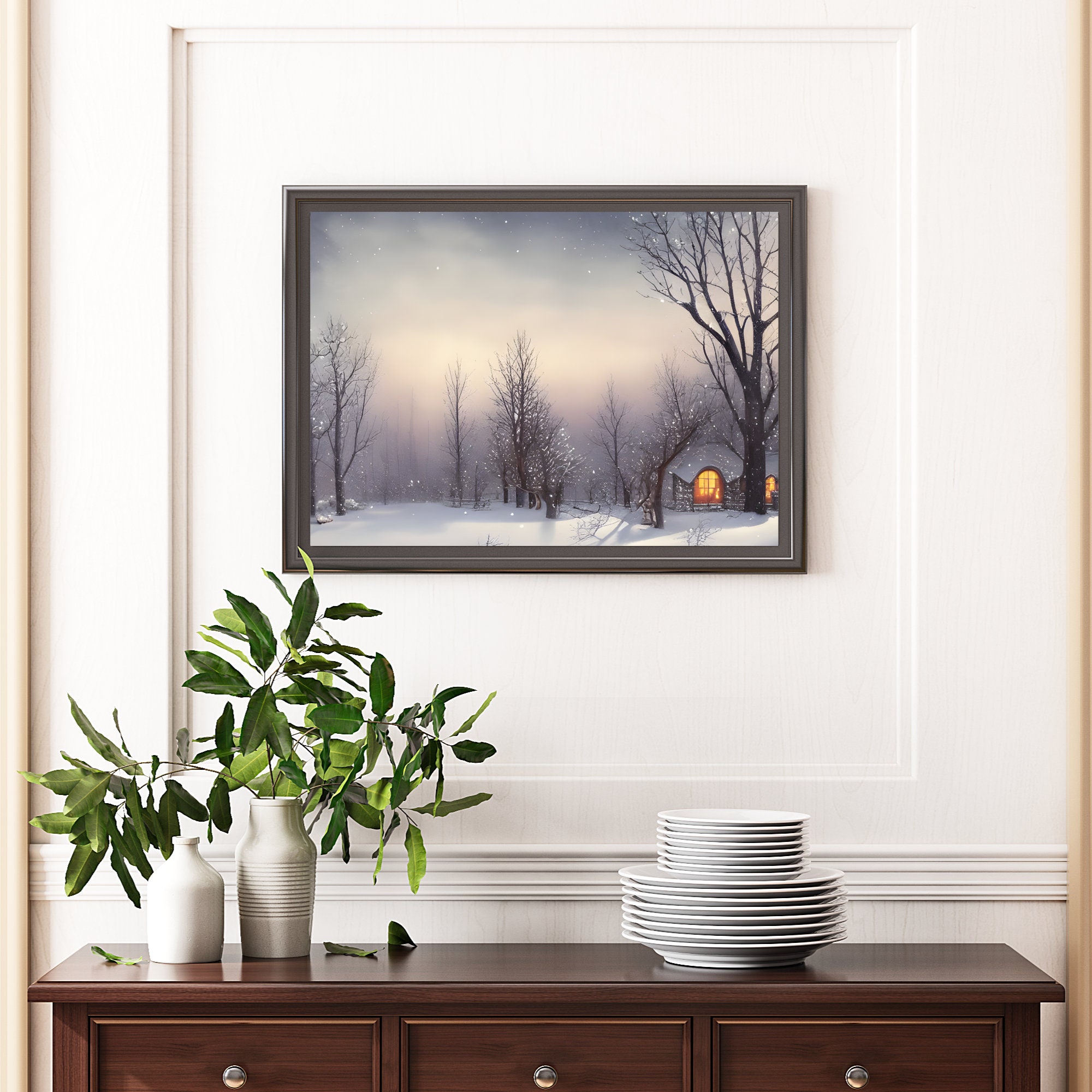Winter Snowy Scene, Digital Download, Snowy Landscape, Winter ...