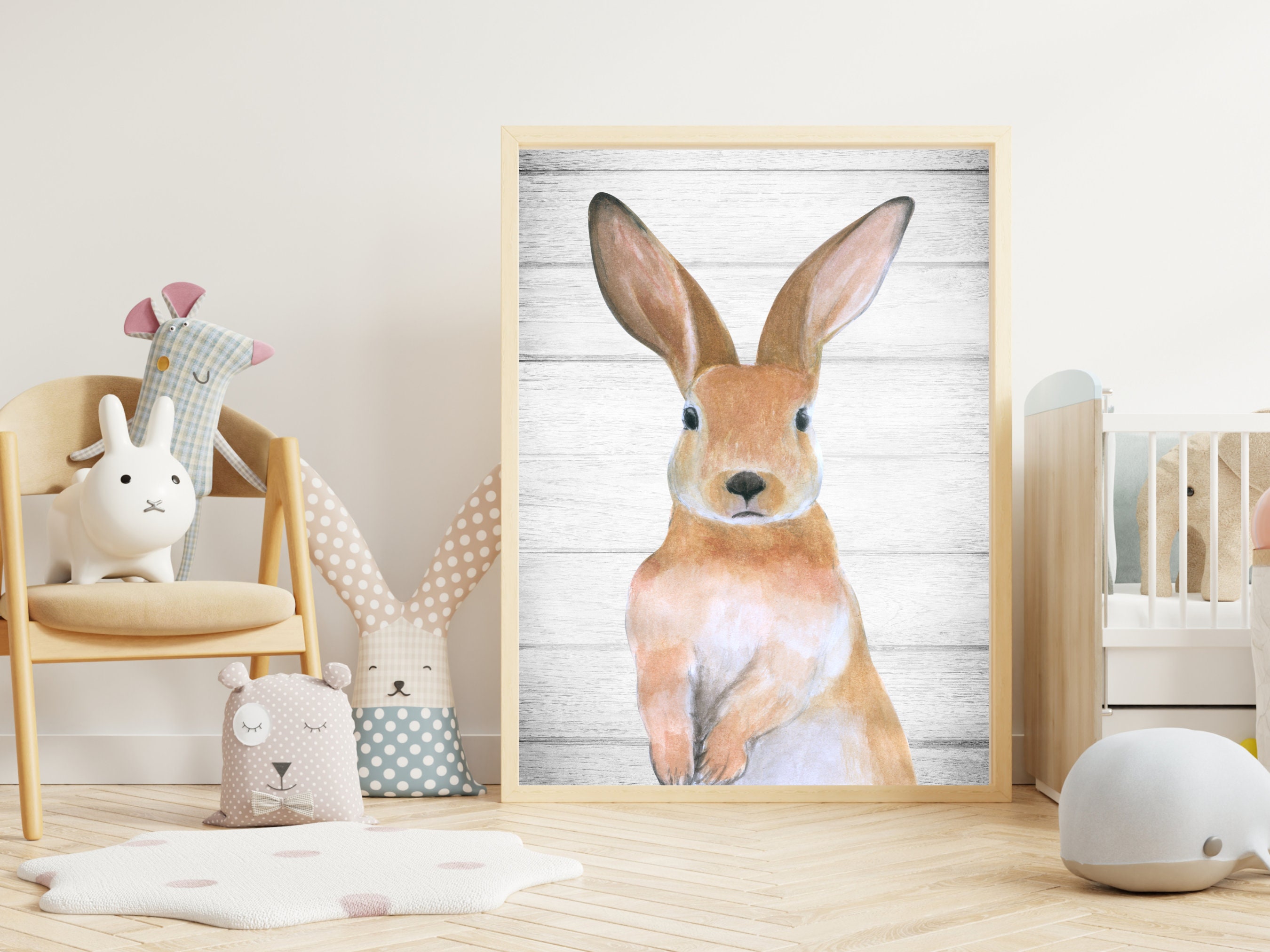 Bunny Wall Art, Digital Download, Cute Bunny Face, Easter Bunny Prnt ...