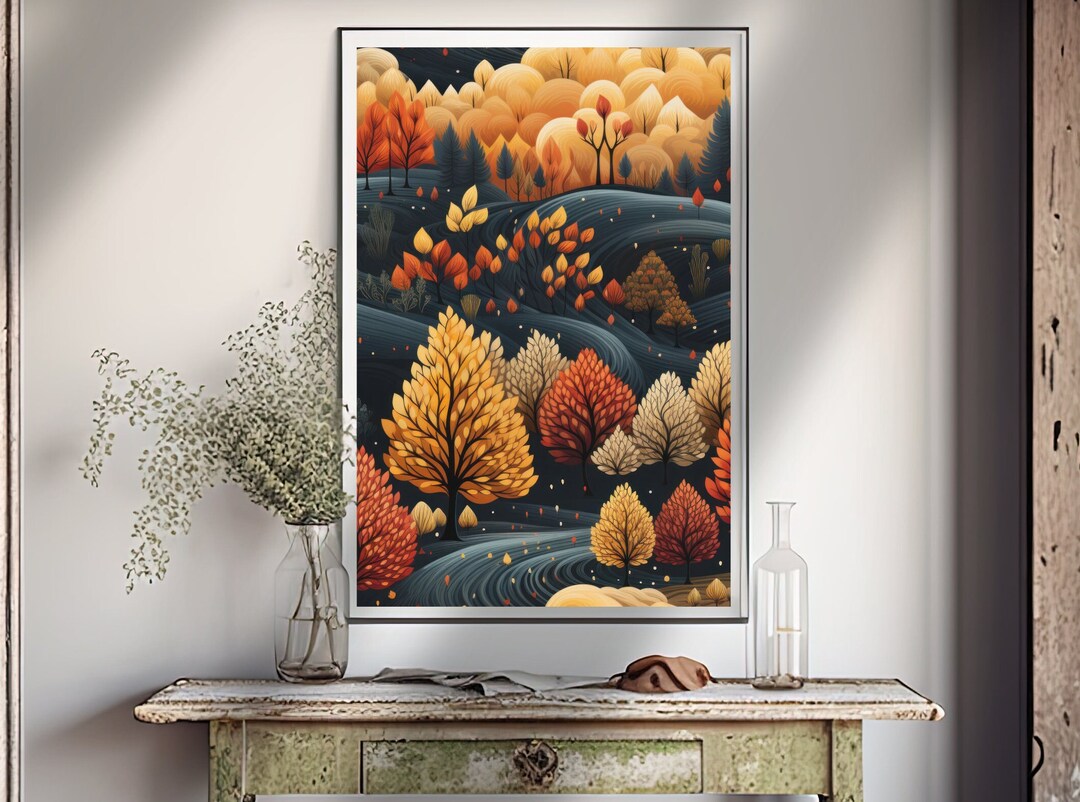 Fall Landscape Printable | Fall Wall Art | Digital Download | Autumn ...