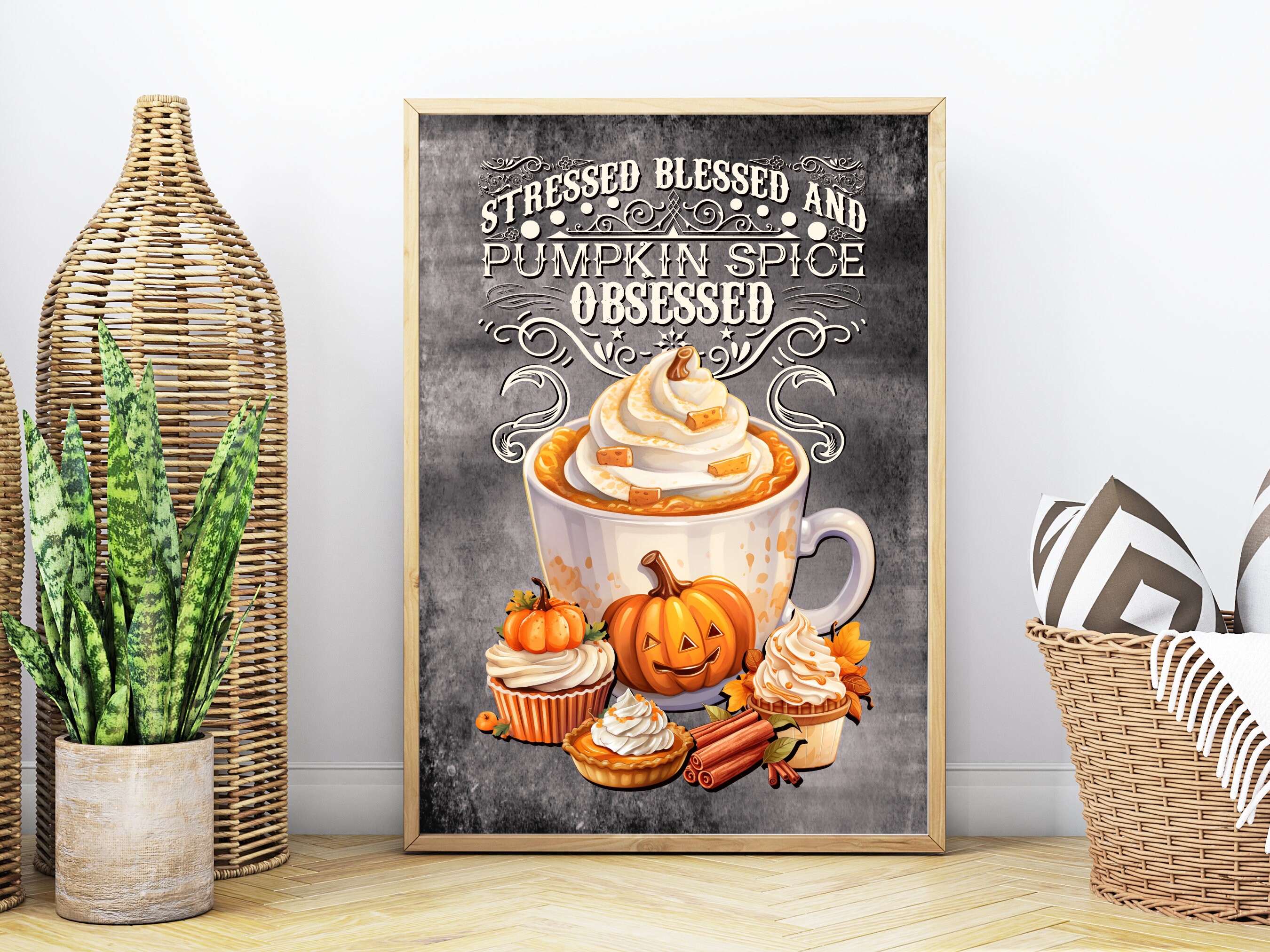 Fall Coffee Bar Sign | Pumpkin Spice Obsessed | Vintage Coffee Sign ...