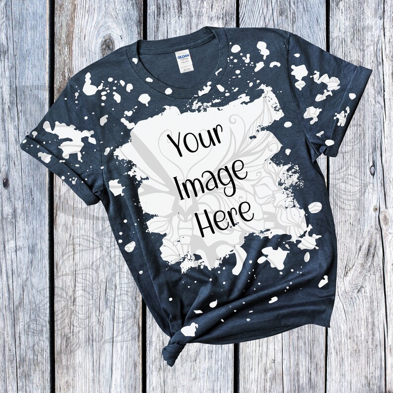 Gildan G640 Heather Navy T Shirt Mockup Digital Download Etsy