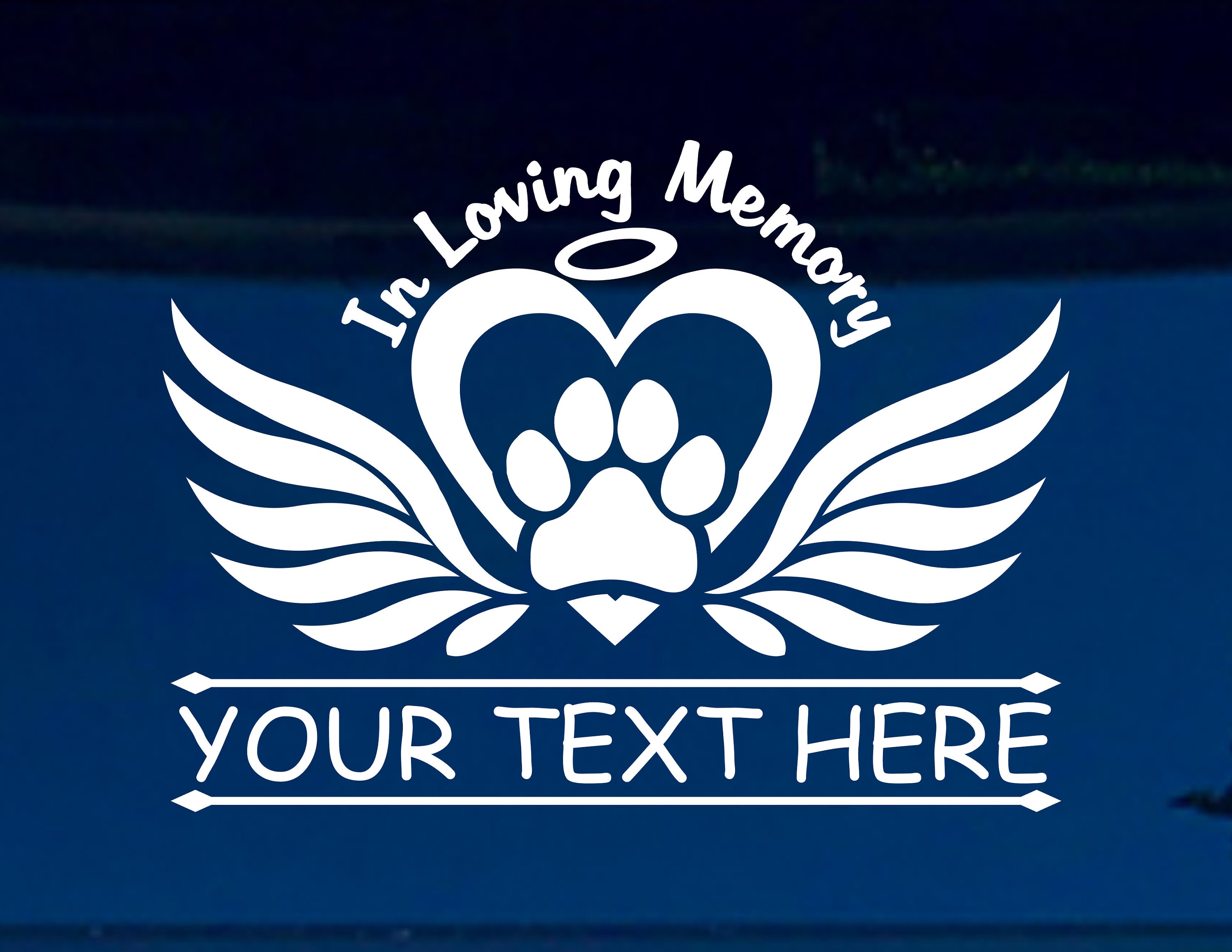 In Loving Memory Decal, Personalized Sticker, Paw Print, Memorial, Dog ...