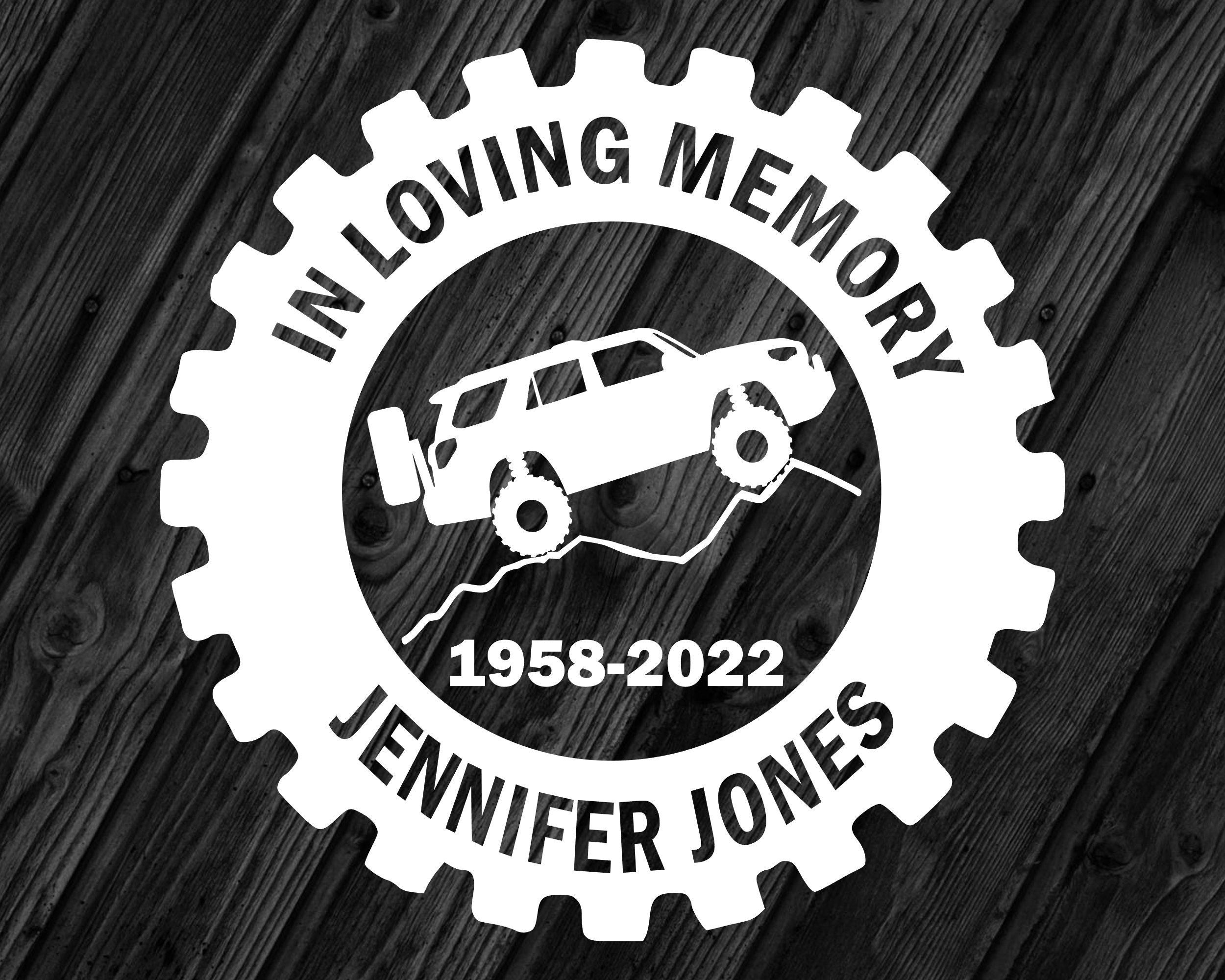 4x4 Memorial Decal, in Loving Memory, Tire Decal, Lifted SUV Sticker ...