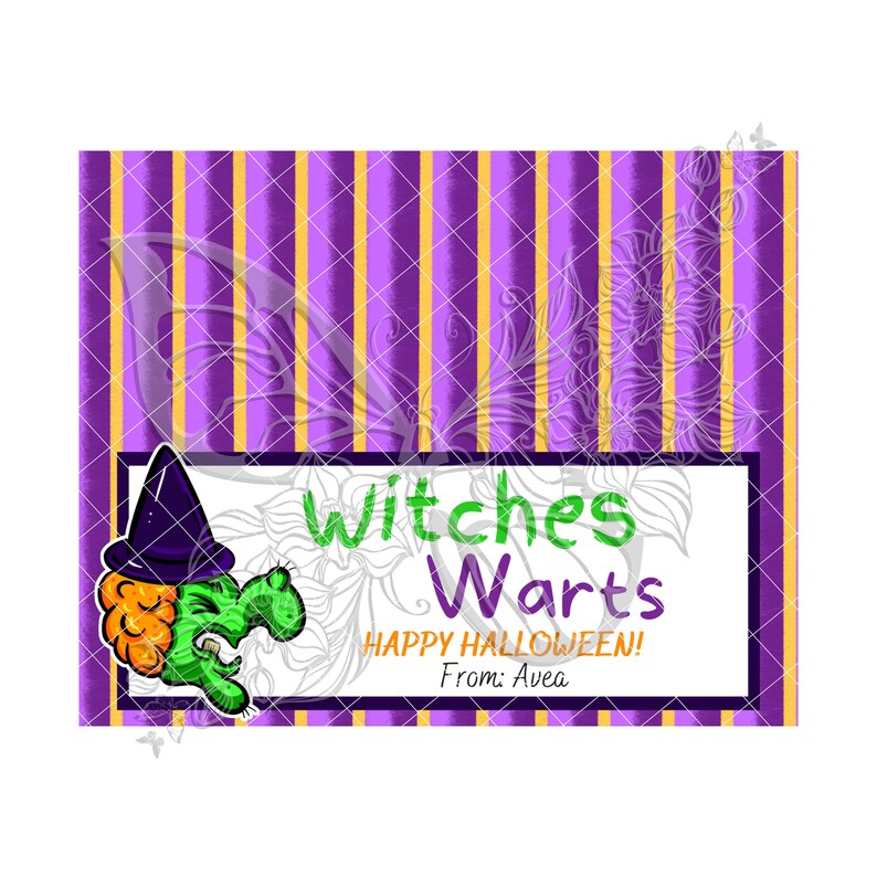 Printable Witches Warts Digital Download Editable Personalized Treat ...