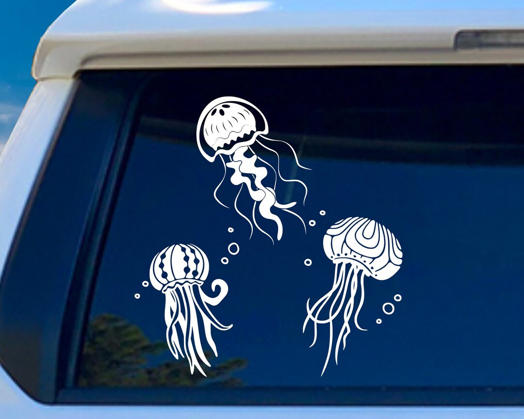 Jellyfish Vinyl Car Decal Beach Ocean Saltwater Sticker - Etsy
