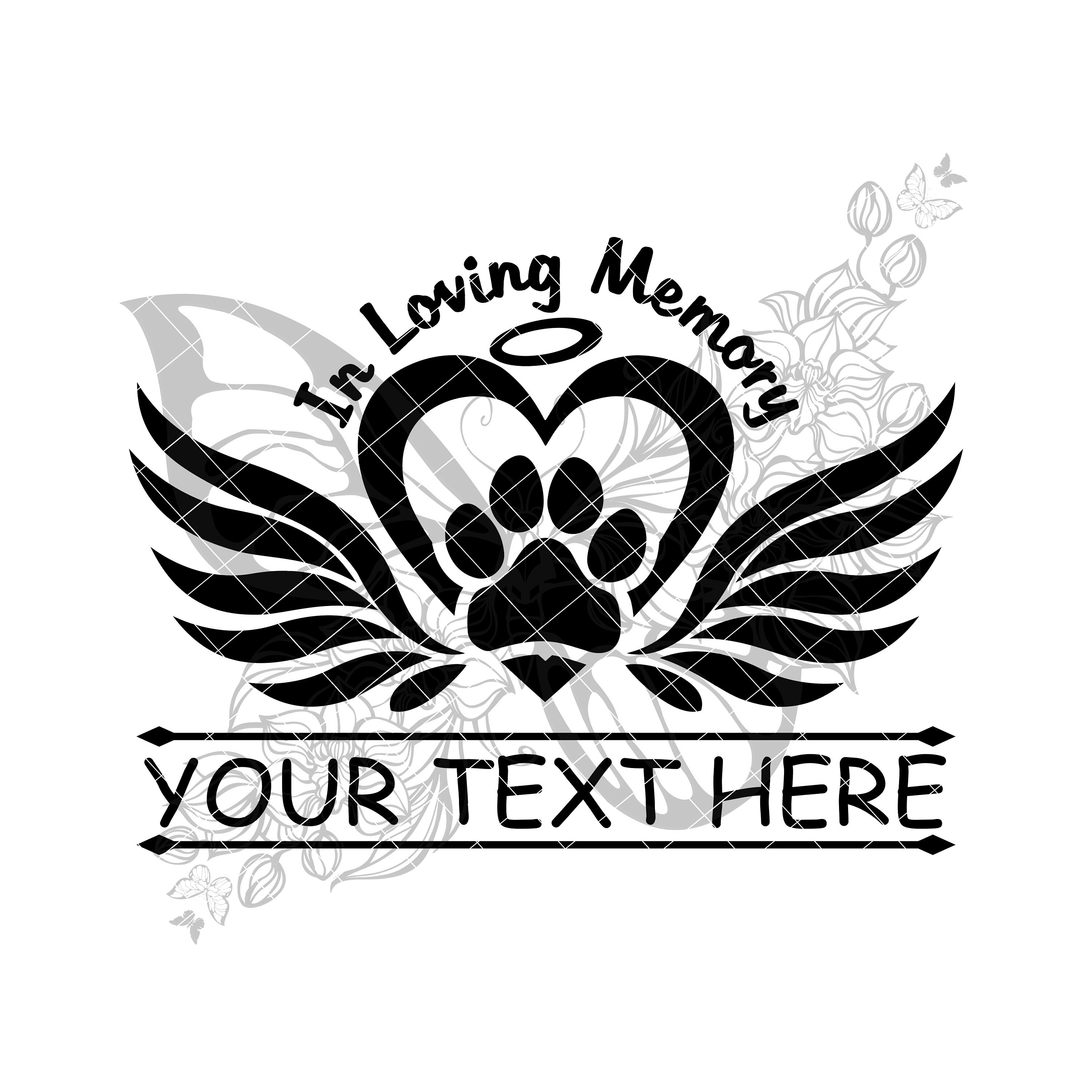 In Loving Memory Decal, Personalized Sticker, Paw Print, Memorial, Dog ...