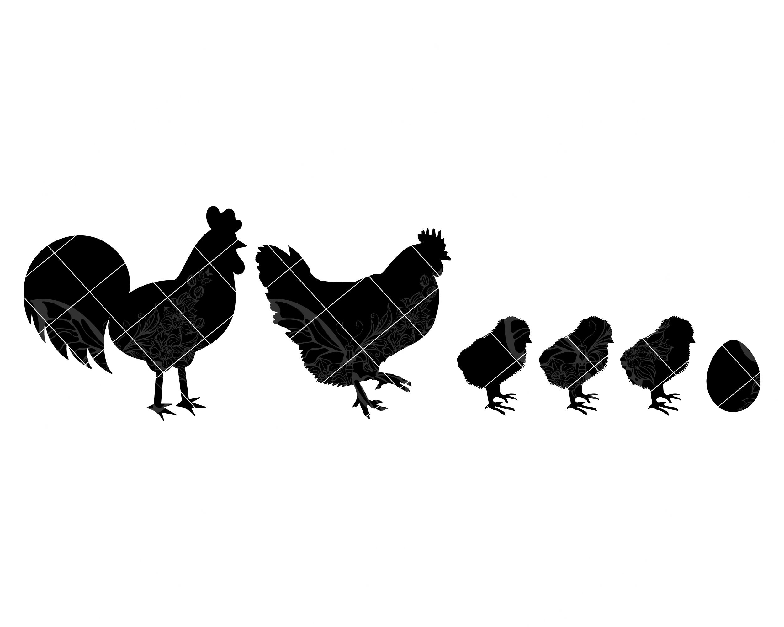 Chicken Family Decal Chicken Decal Vinyl Chicken Family Car Decal ...