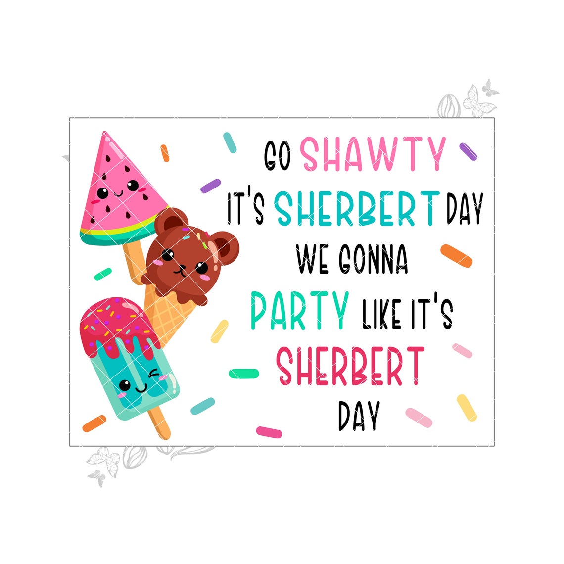 Printable Birthday Card It's Sherbert Day Funny Card Pun Birthday Card ...