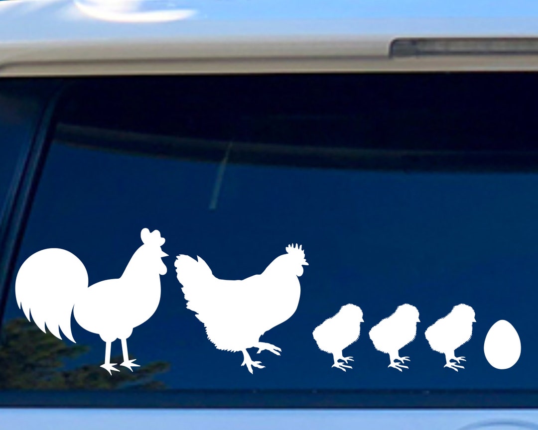 Chicken Family Decal Chicken Decal Vinyl Chicken Family Car Decal ...