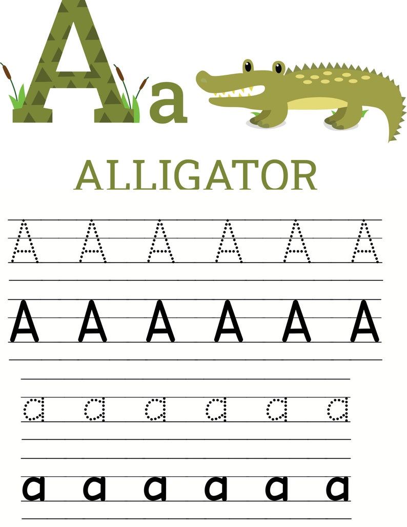 Alphabet Workbook With Coloring Pages - Etsy