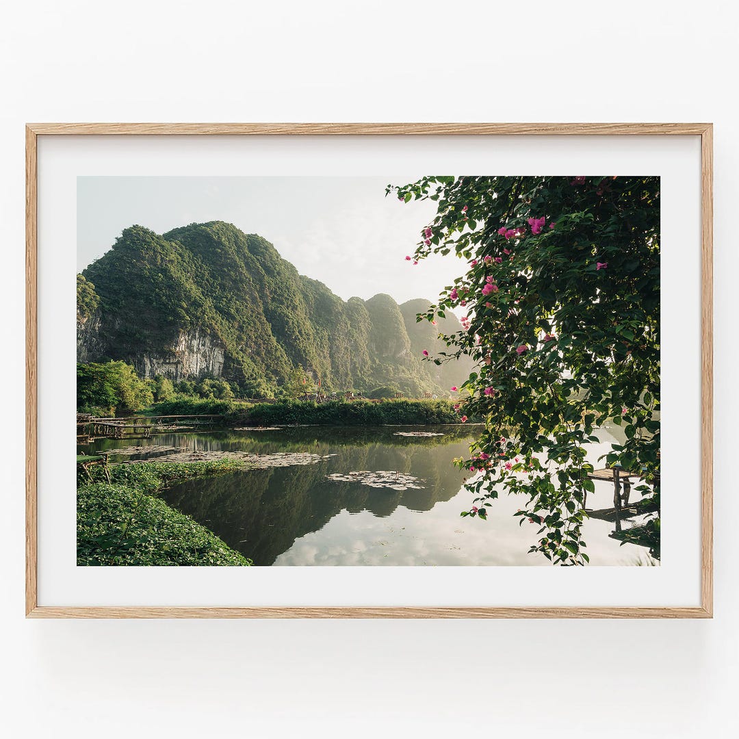 Vietnam Nature Art, Asian Art Print, Lake Mountains, Framed Large Wall ...