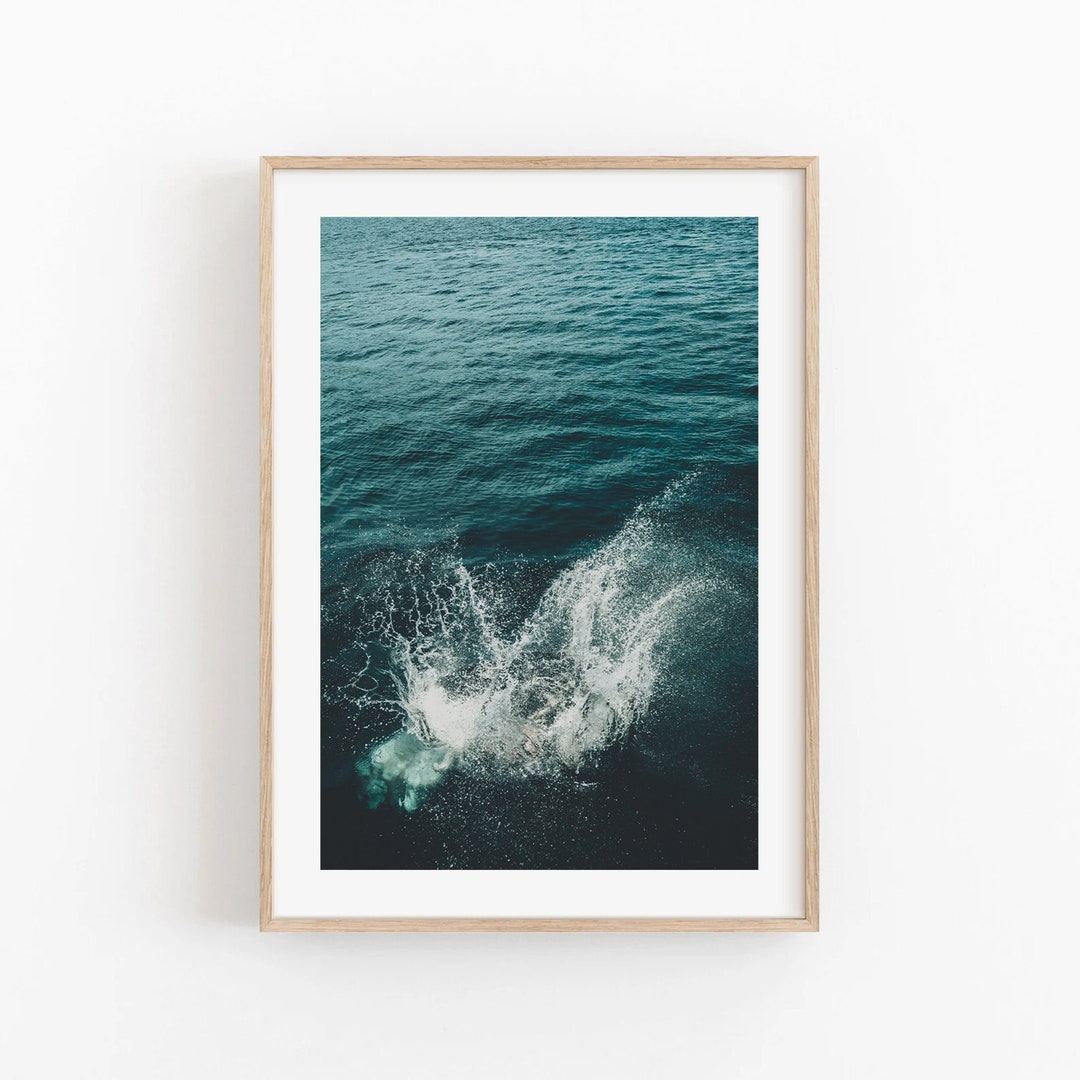 Ocean Splash Print Teal Water Photo Water Splash Ocean Photography ...
