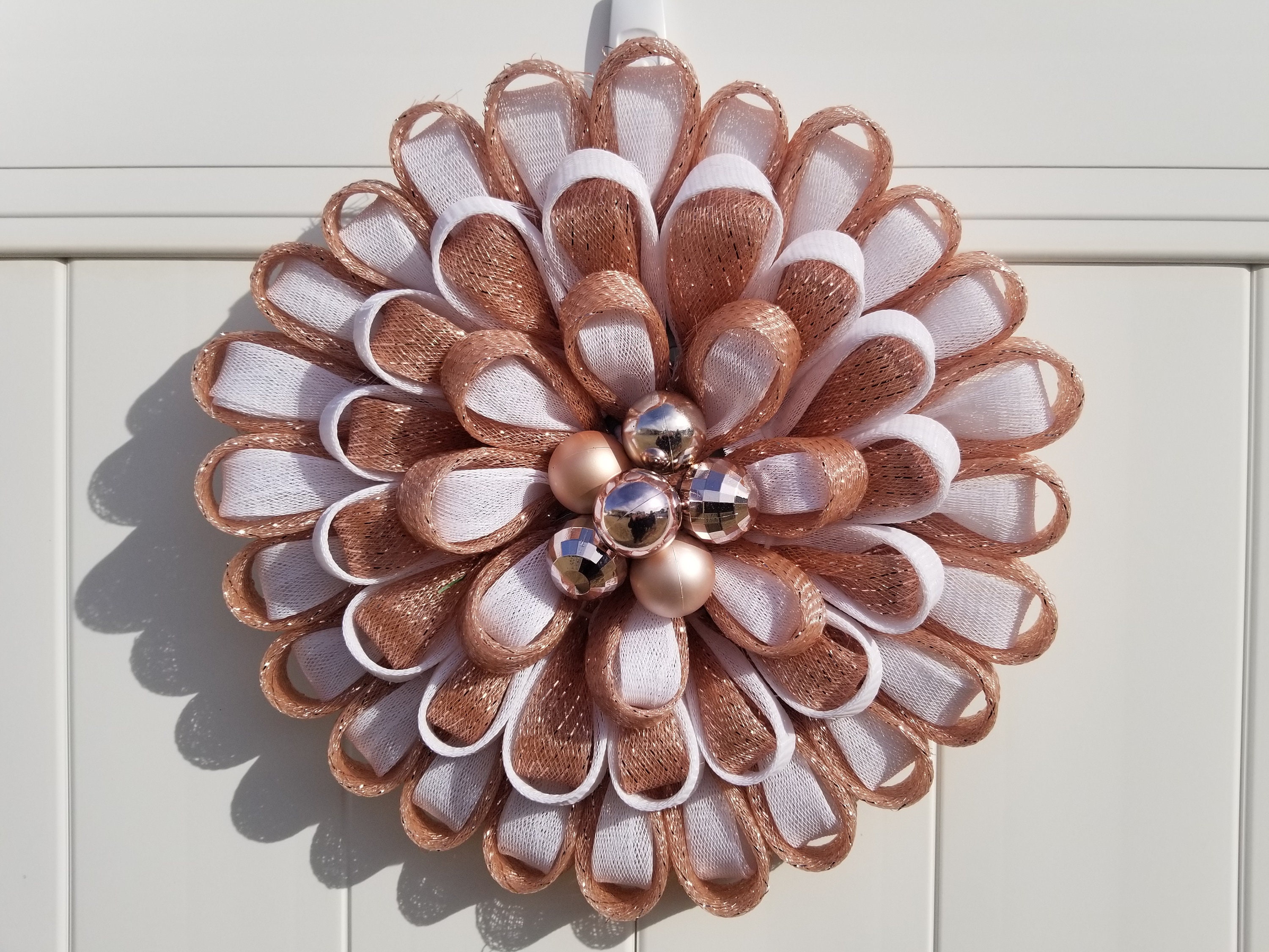 Everyday Daisy Flower Wreath, Rose Gold and White Wreath, Daisy Chain ...