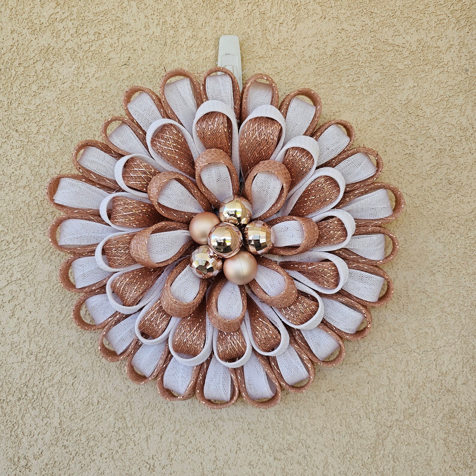 Everyday Daisy Flower Wreath, Rose Gold and White Wreath, Daisy Chain ...